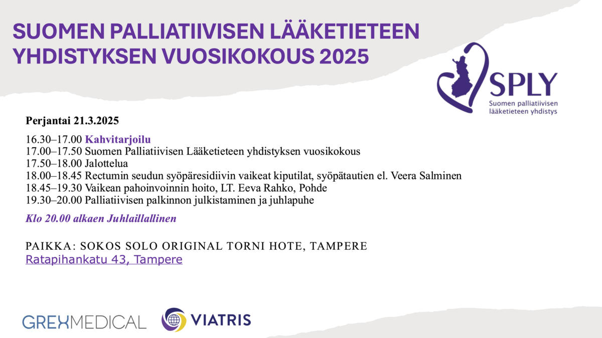 Yhdistyksen vuosikokous 2025 - Suomen palliatiivisen lääketieteen yhdistys